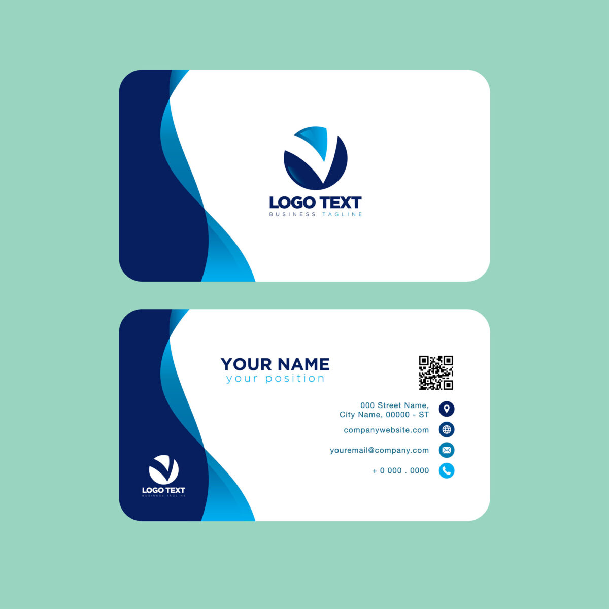 Modern Professional Visiting Card Template | Free Customize Digital Designs