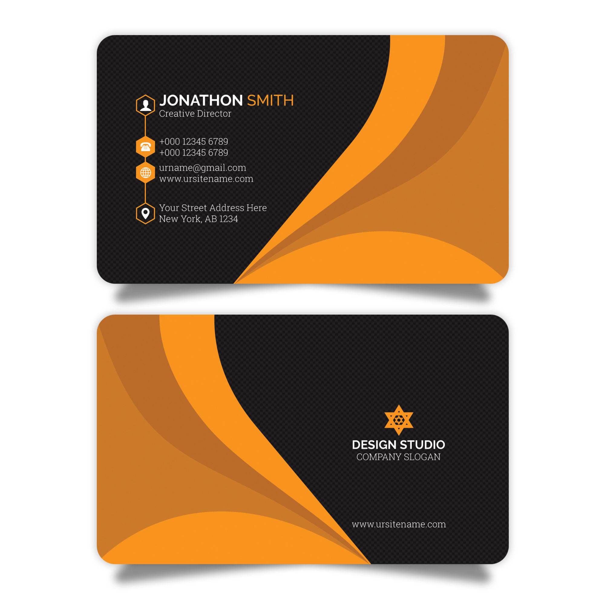 Visiting Card with Gold and Black Pattern | Free Customize Business Card
