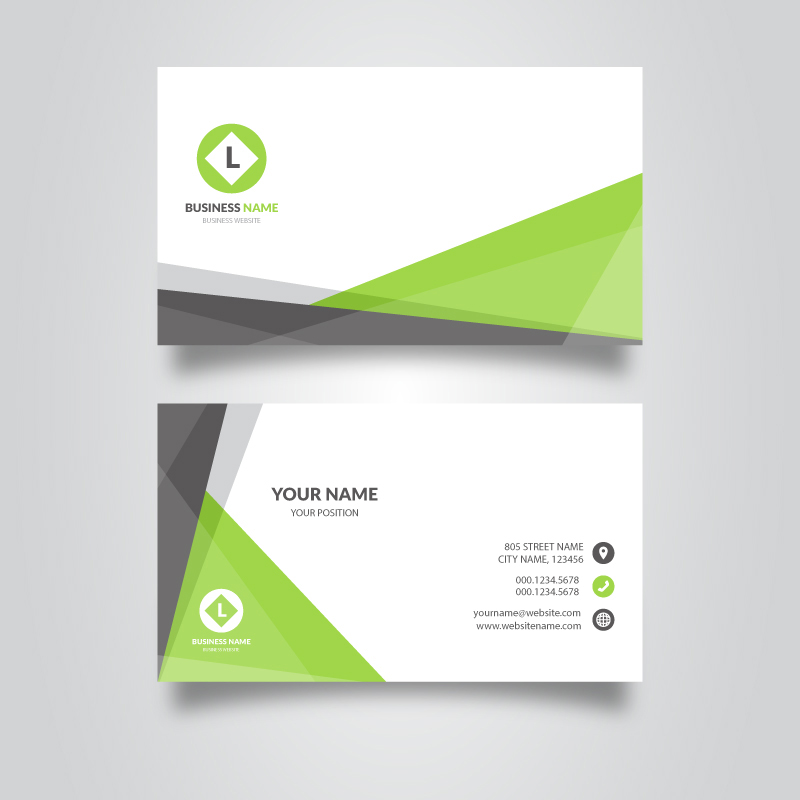 White and Green Visiting Card Template | Free Customize Business Card