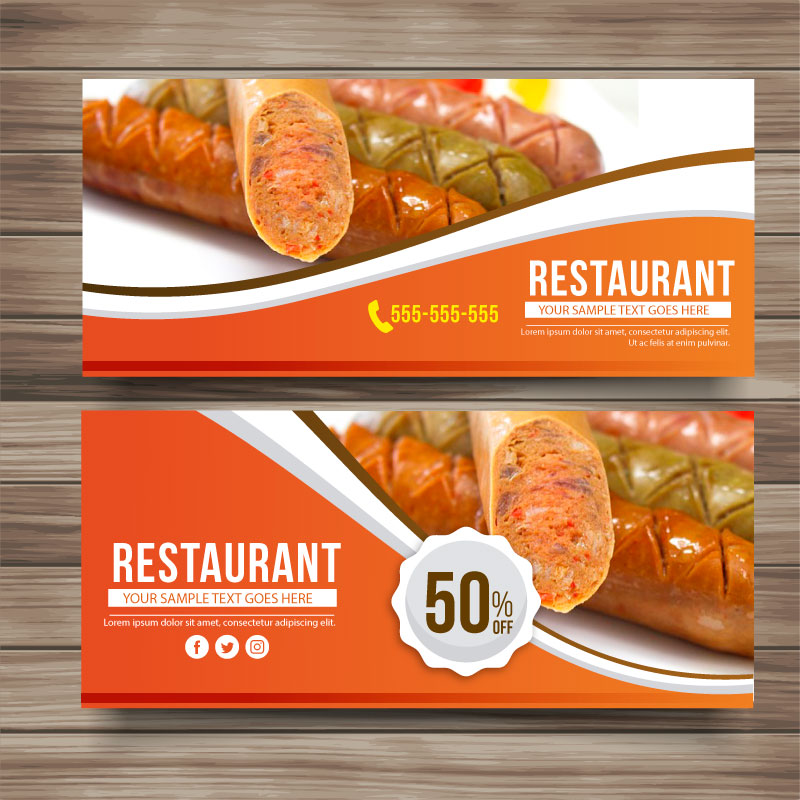 Get Restaurant Banner With Customization - Free Digital Designs